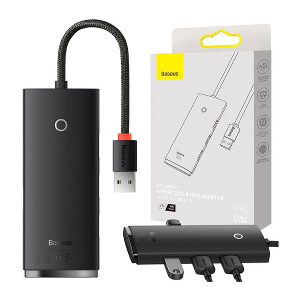 Hub Baseus 4 puertos USB 3.0, 1 USB Tipo-C - Tienda Claro