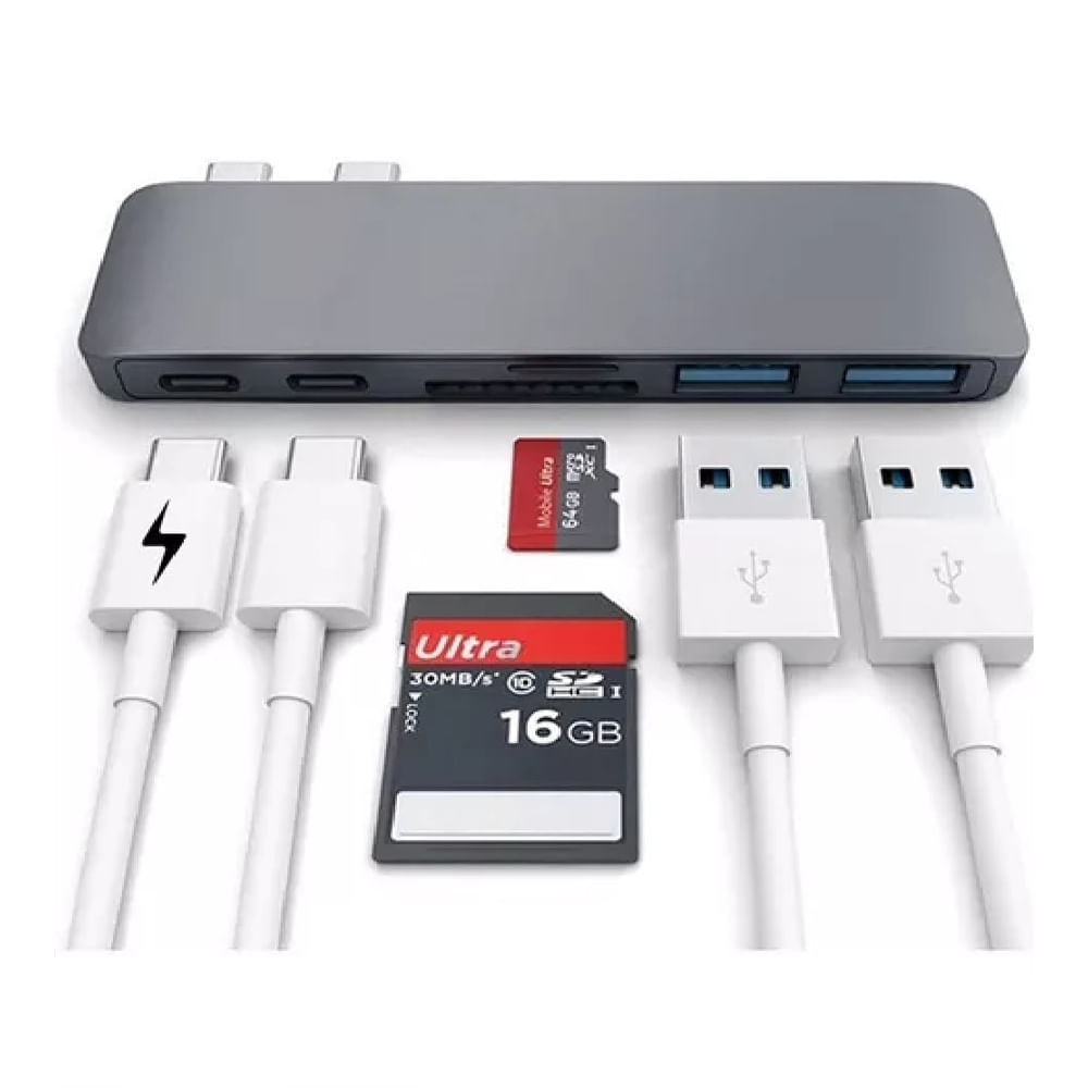 Hub para Macbook doble USB-C a USB-C x 2 / USB 3.0 x 2 - Tienda Claro