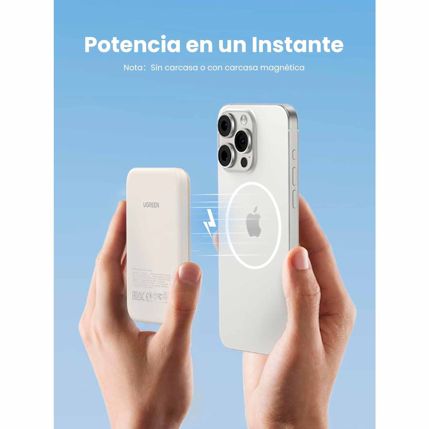 Power Bank Ugreen 5000Mah Magnetic Wireless Beige Pb560 25207