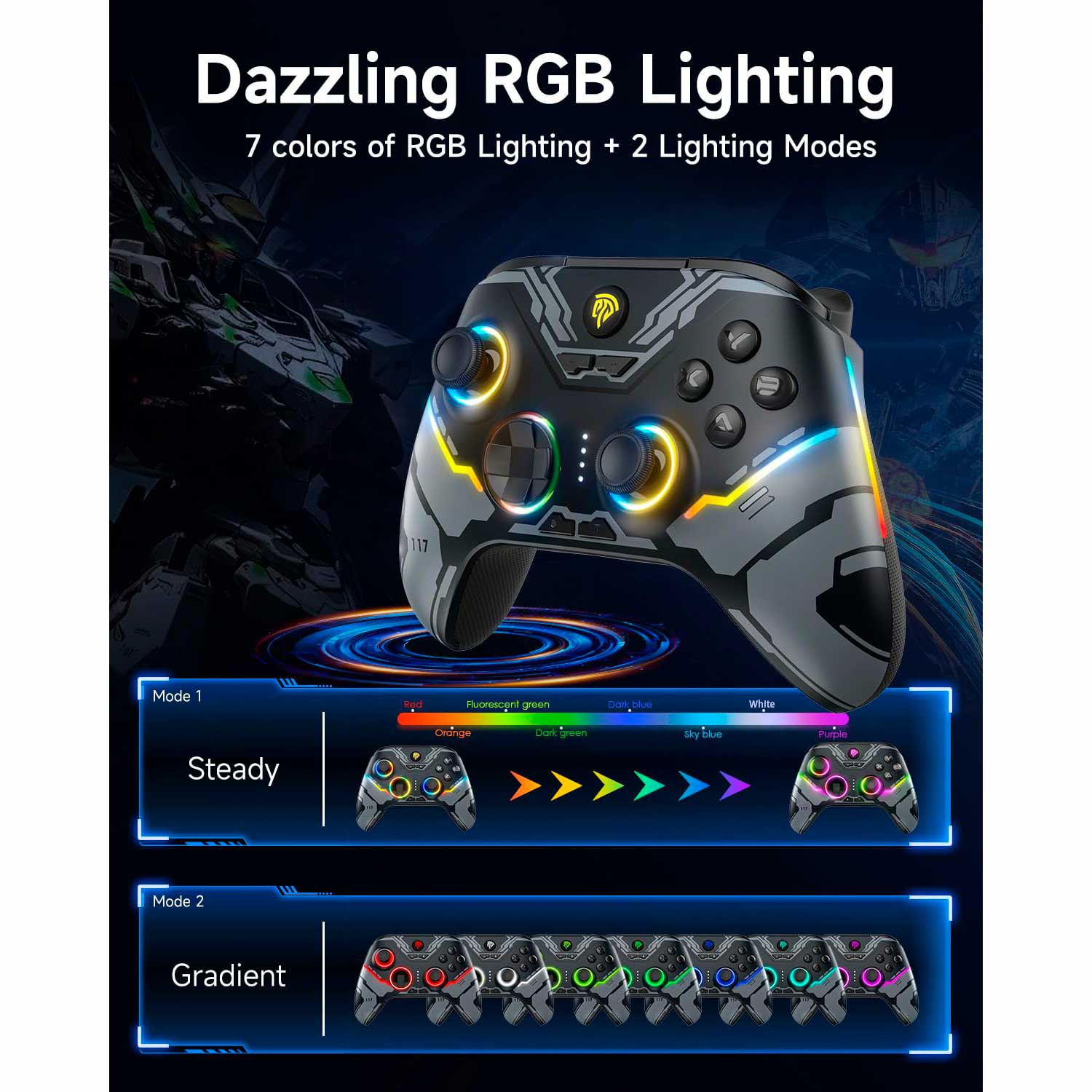 Mando Inalambrico Easysmx X15 Mecha rgb Wireless Bt Usb-C - Tienda Claro