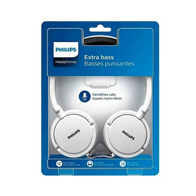 Audífonos Philips SHL5005 Extra Bass Micrófono 3.5mm Blanco
